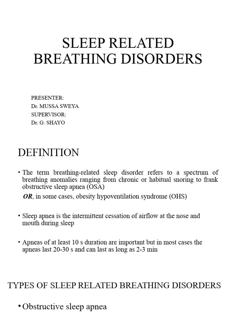 Sleep Related Breathing Disorders | PDF | Sleep Apnea | Breathing