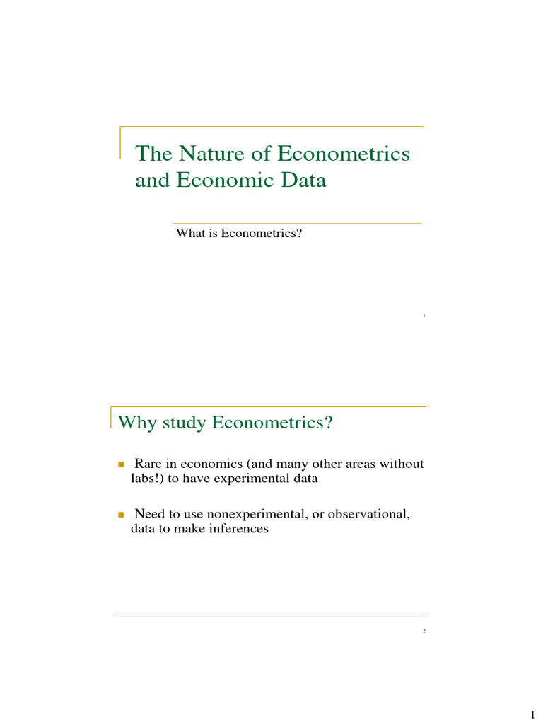 Econometrics: Data Types & Causality | PDF | Econometrics | Time Series