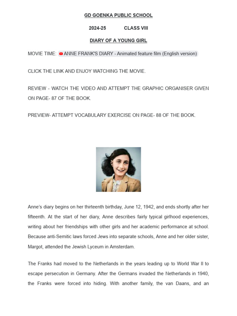 Diary of A Young Girl | PDF