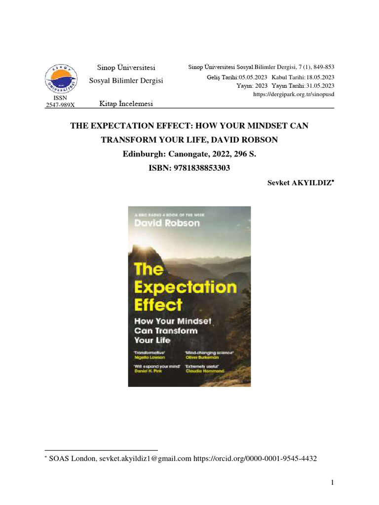 David Robson The Expectation Effect How | PDF | Psychosomatic Medicine ...