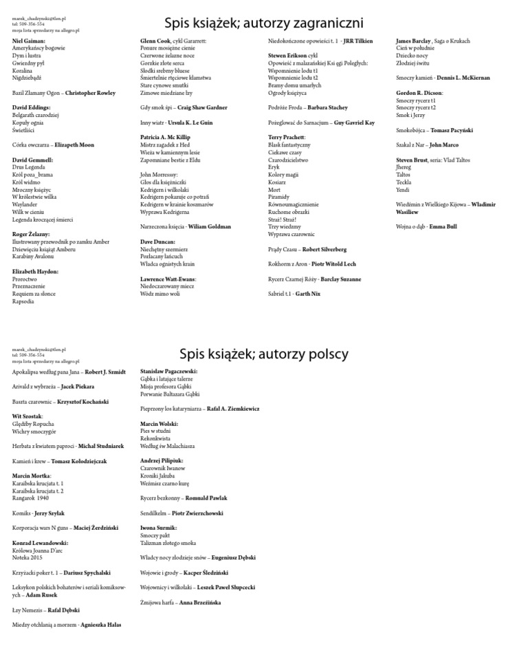 Spis Ksiazek | PDF