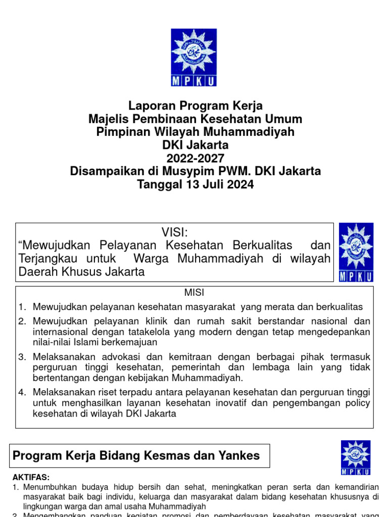 Program Kerja MPKU DKI Jakarta 2022-2027 | PDF | Kesehatan Holistik