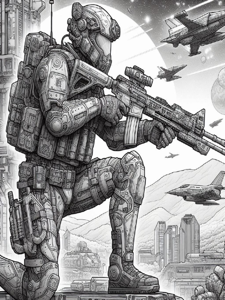 Scfi Shooter Colouring 004 | PDF