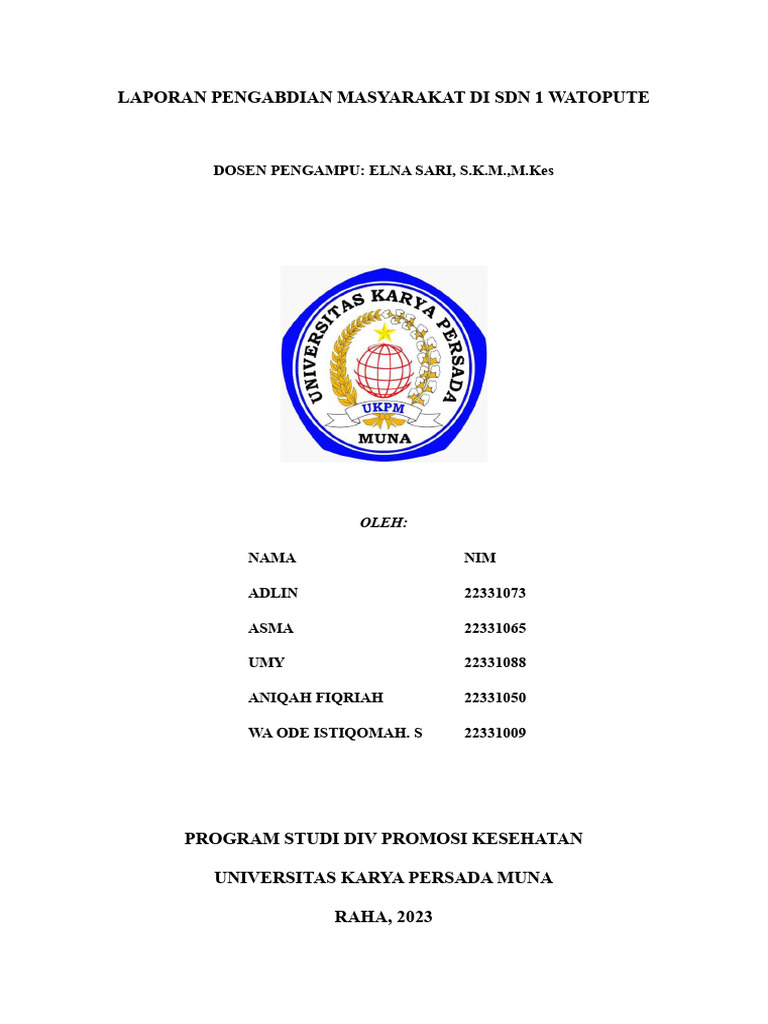 Laporan Pengabdian Masyarakat | PDF