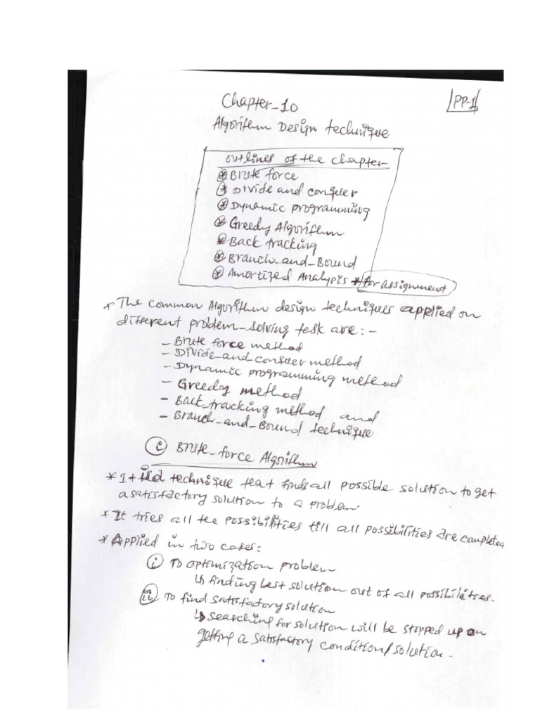 AAD Chapter 4 Algorithm Design Techniques | PDF