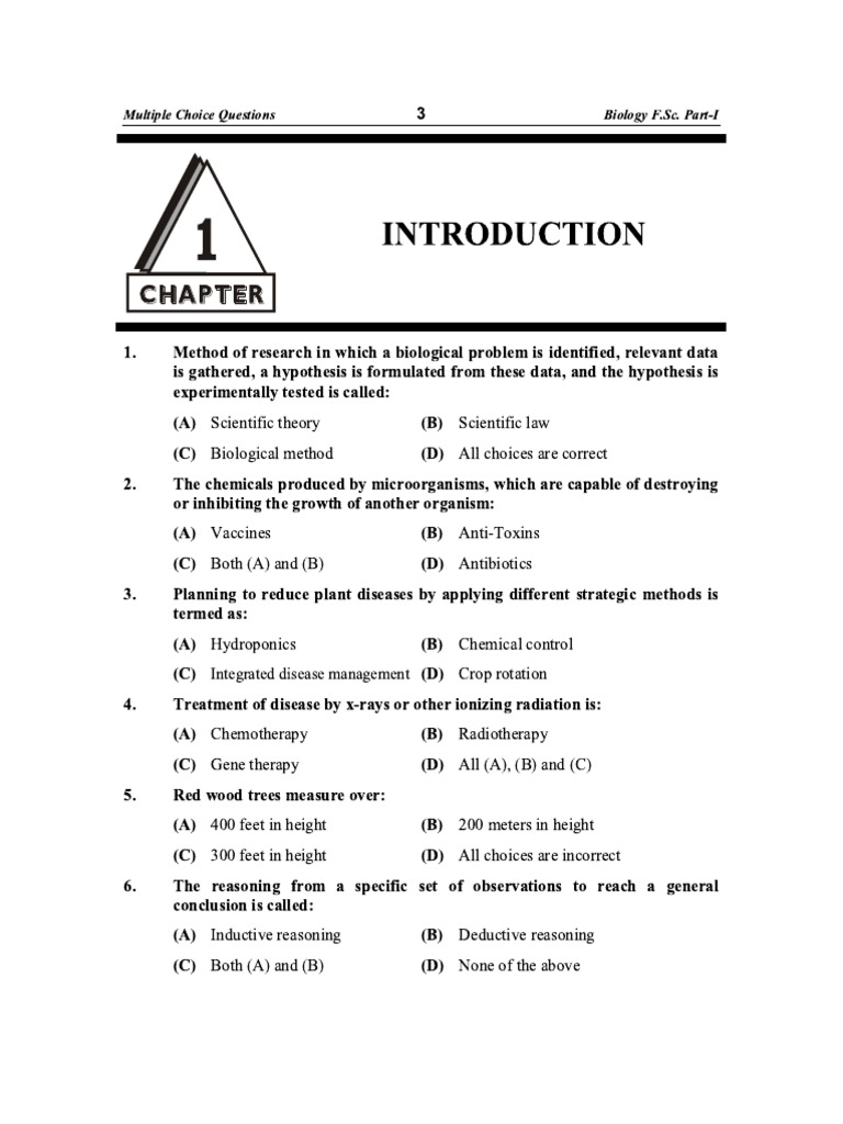 Biology MCQs CHAPTER-1 | PDF