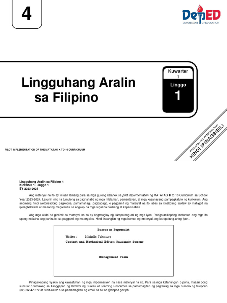 F4 - Q1 - W1 - Lesson-Exemplar From BLD Focal | PDF