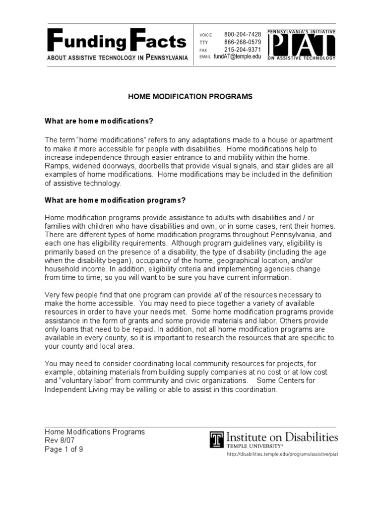 Home Modification Programs What Are Home Modifications? | PDF ...
