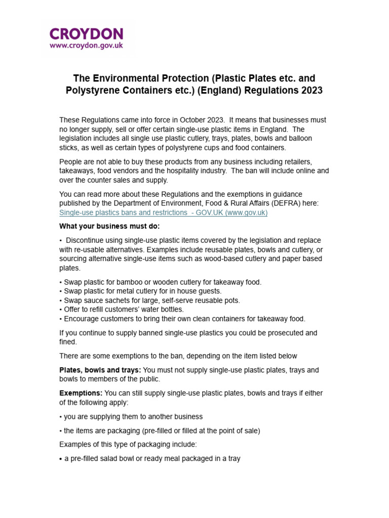 Single Use Plastic Advice - 2024 | PDF | Polystyrene