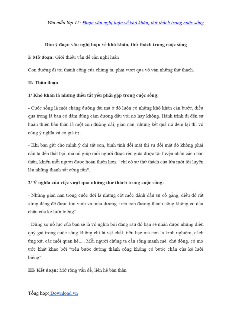 Doan Van Ve Lam The Nao de Vuot Qua Nhung Thu Thach | PDF