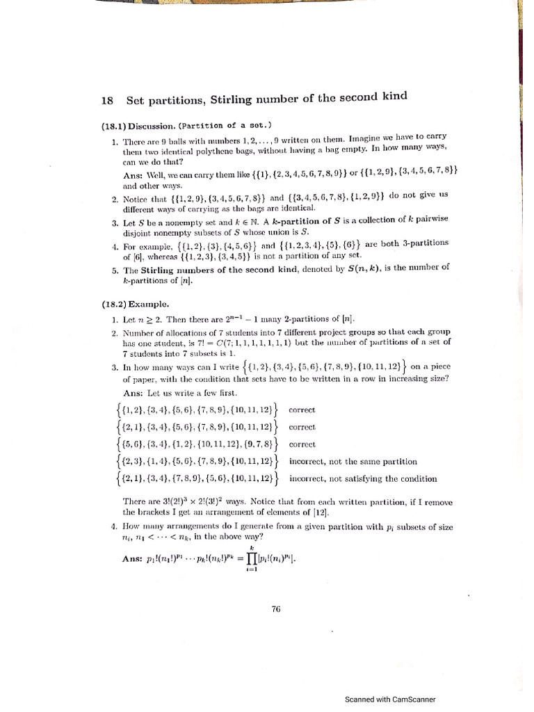 Set Partitions and Recurrsion | PDF
