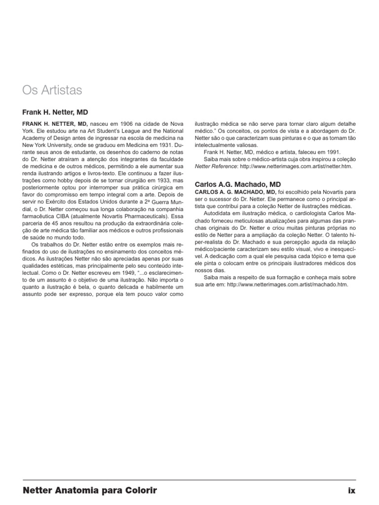 Netter - Anatomia para Colorir (John T. Hansen) (Z-Library) - Páginas-10 | PDF | História