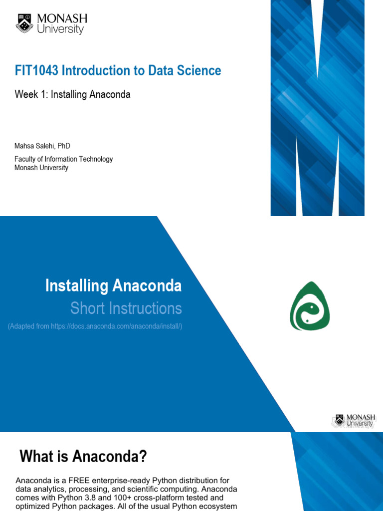 FIT1043-Week1-Installing-Anaconda | PDF | Python (Programming Language) | Microsoft Windows