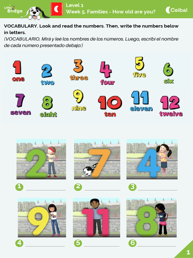 Actividades de Números y Edades | PDF | Artes del Lenguaje y Comunicación