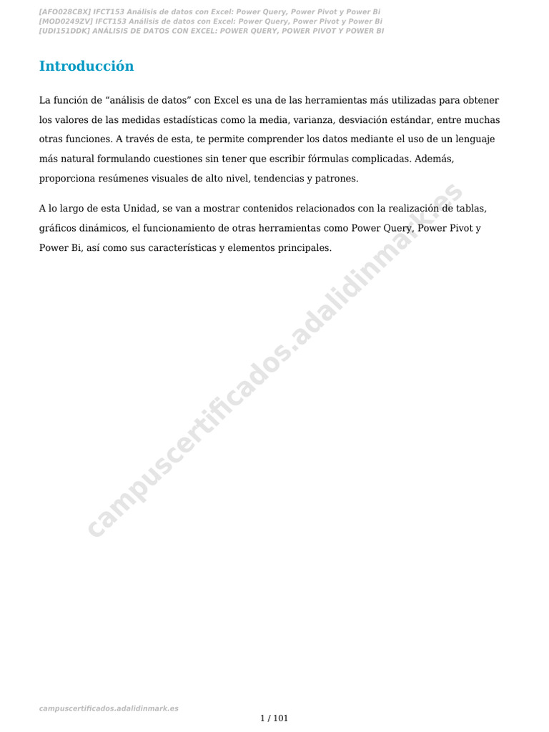 Análisis De Datos Con Excel Power Query Power Pivot Y Power Bi Pdf Microsoft Excel