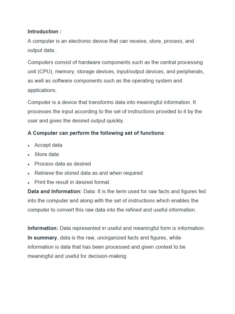 Set 5 Computer Notes Pdf Computer Data Storage Read Only Memory
