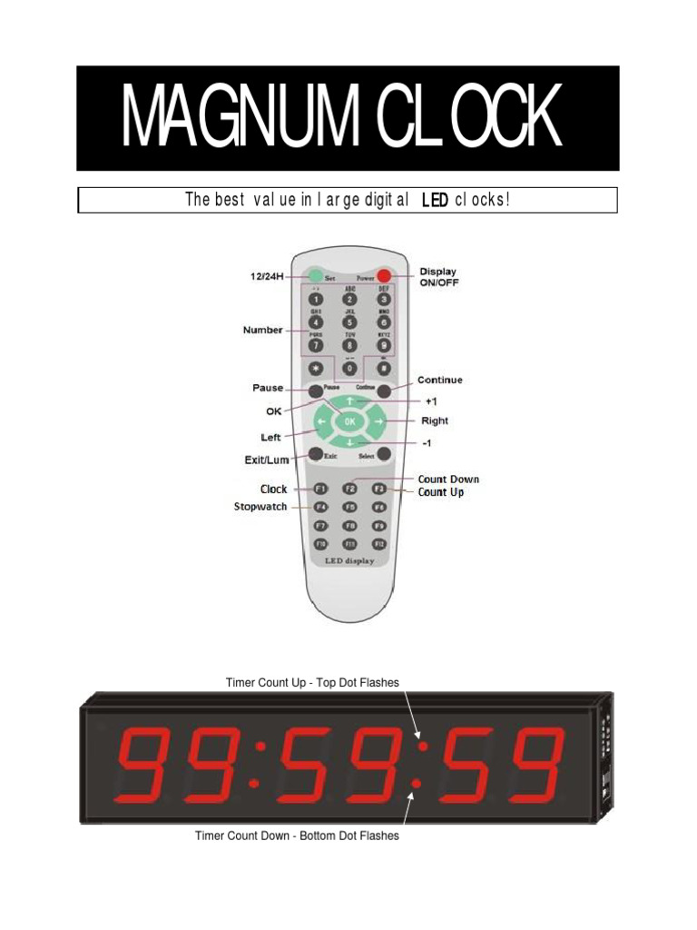 Magnum Clock Instructions TTx060 | PDF