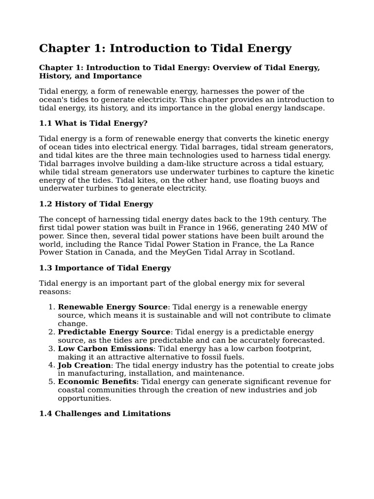 Introduction to Tidal Energy Basics | PDF | Tide | Renewable Energy
