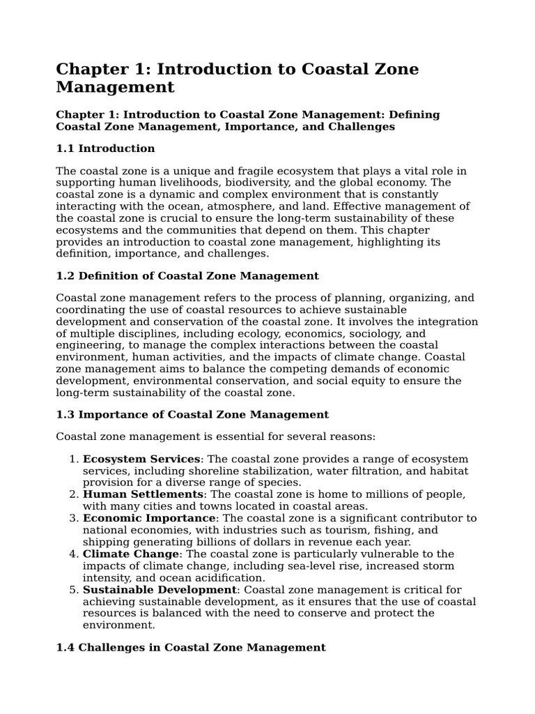Coastal Zone Management Policies, Regulations, and Integrated Coastal ...
