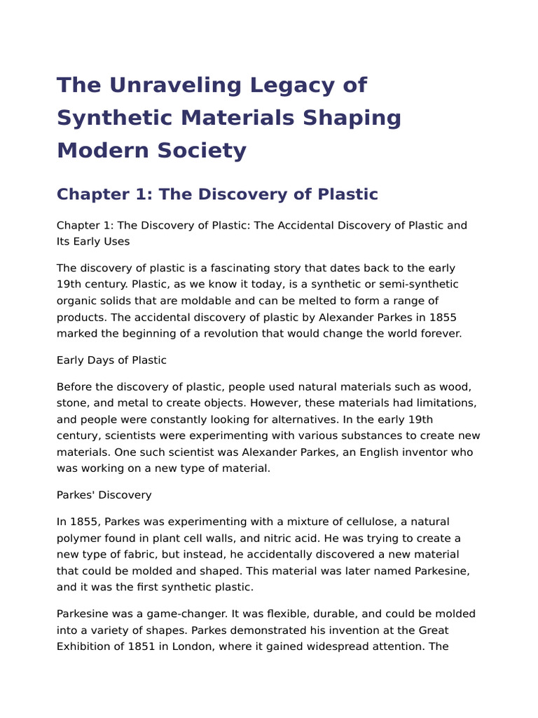 The Impact of Early Synthetic Plastics | PDF | Plastic | Waste Management
