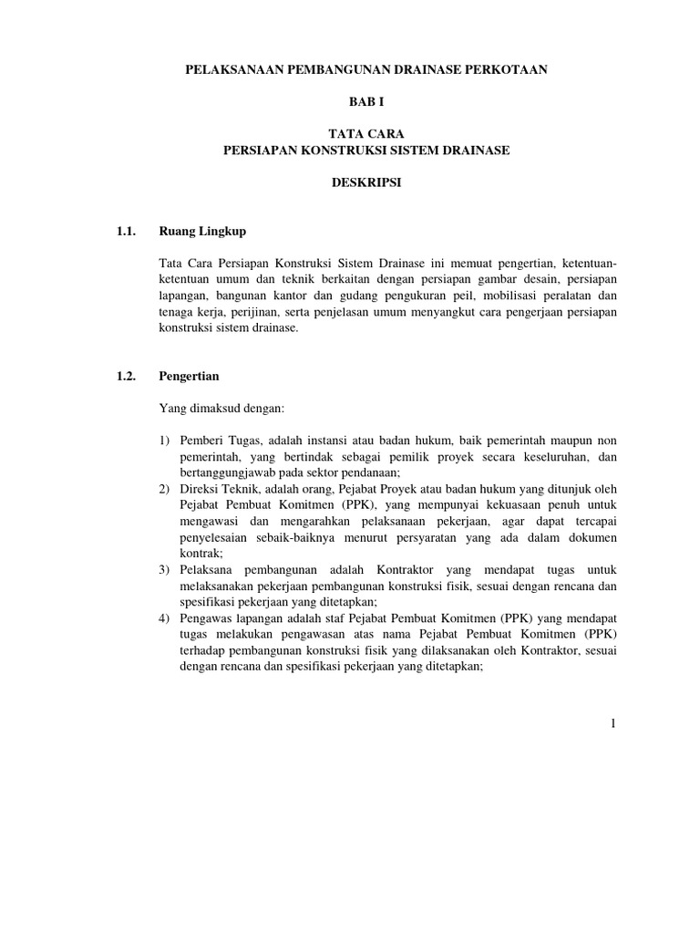 Panduan Konstruksi Drainase | PDF