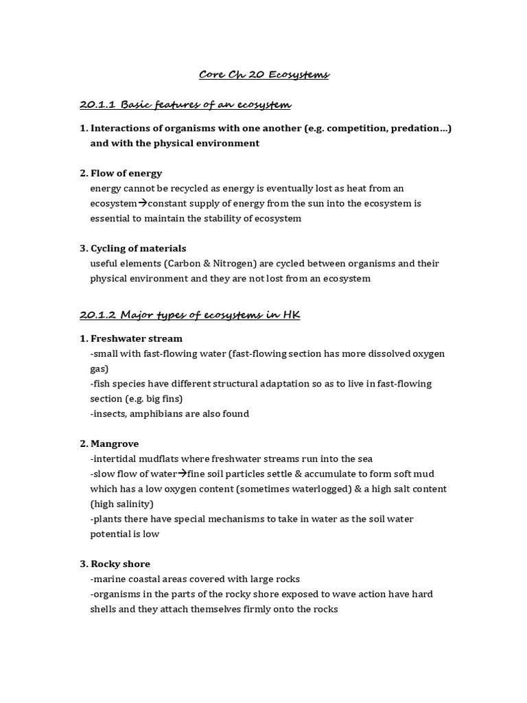 Core CH 20 Ecosystems | PDF | Soil | Ecosystem