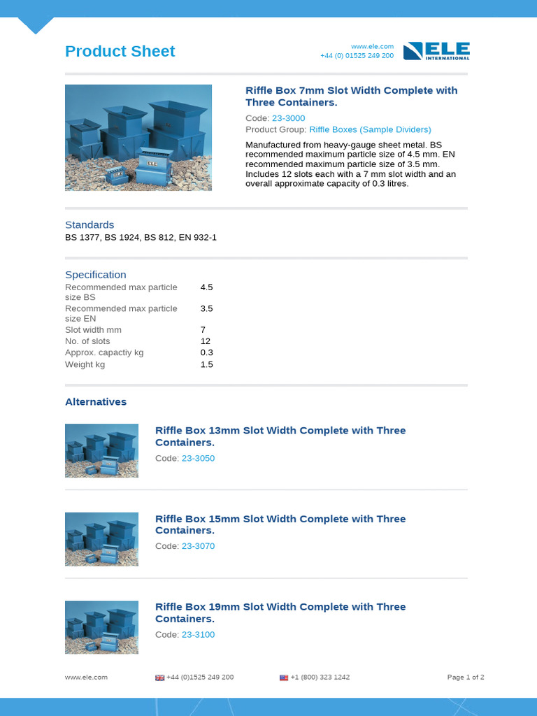 Riffle Box 7mm Slot Width Complete With Three Containers. | PDF
