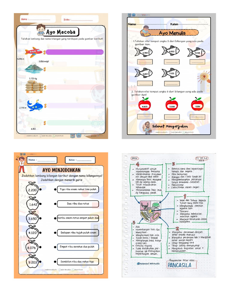 LKPD Bil Cacah, Nilai Pancasila Dan BHS Indonesia | PDF