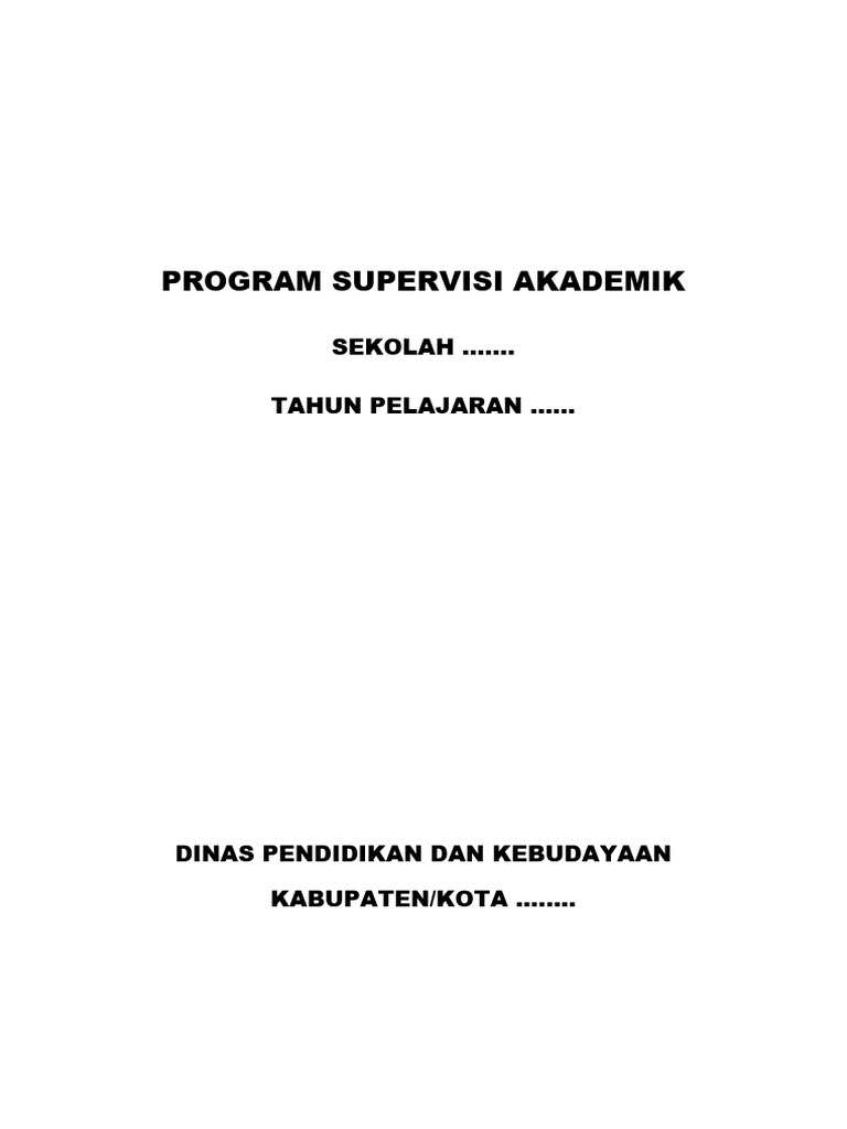 Contoh Program Supervisi Akademik | PDF
