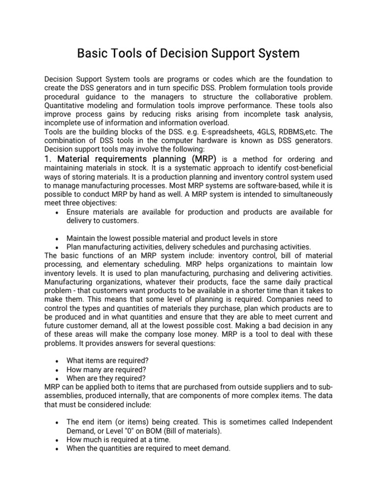 DSS Tools | PDF | Science & Mathematics | Computers