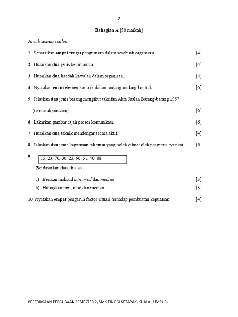 SOALAN TRIAL SEM 2 2024 | PDF