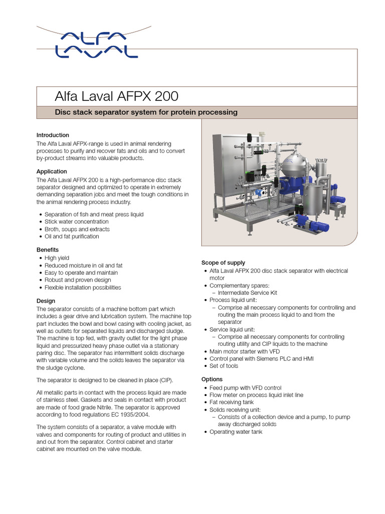 AFPX 200 Skid Leaflet | PDF | Pump | Valve