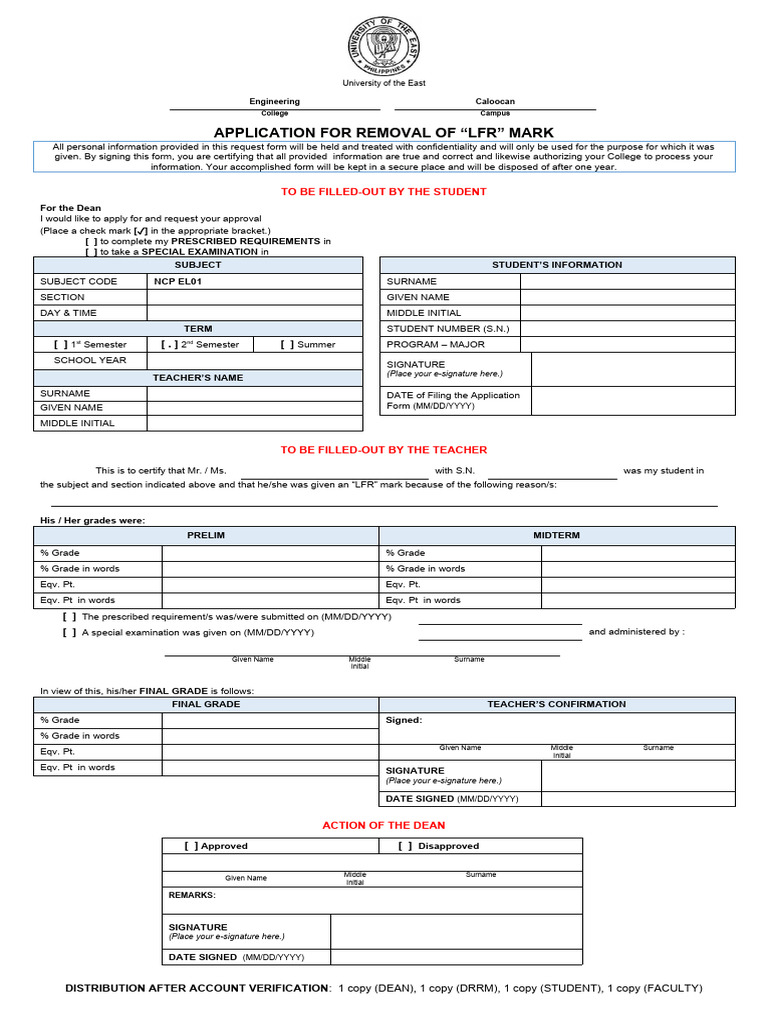 Online Application For Removal of LFR Marks | PDF