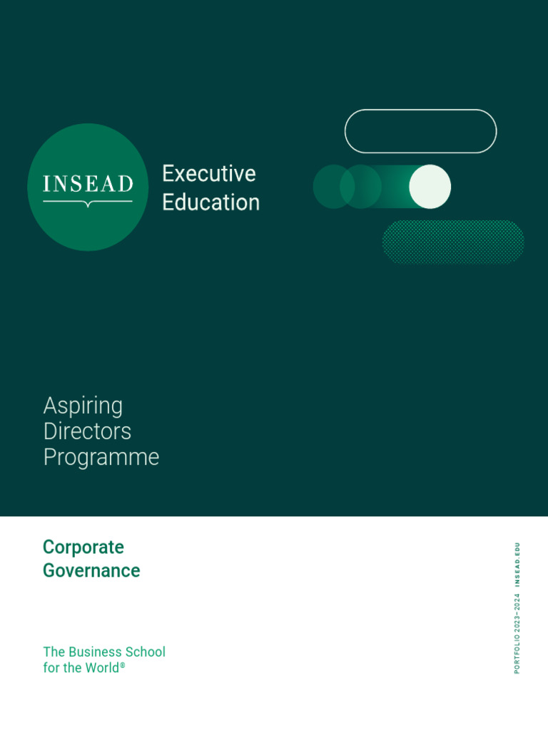 Aspiring Directors Programme - INSEAD | PDF | Governance | Corporate ...
