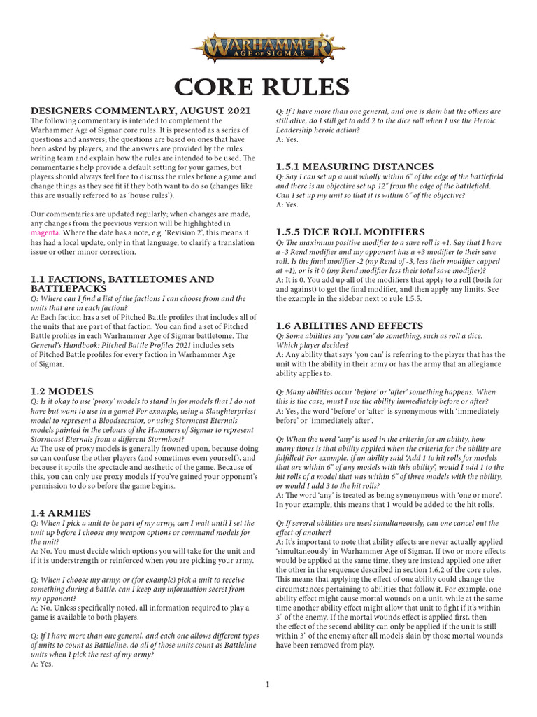 WH Aos Rules | PDF