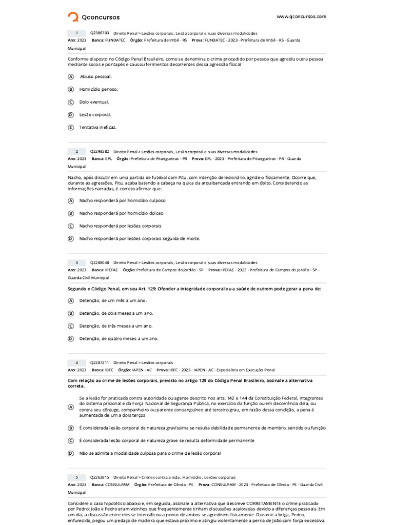 Lesão Corporal e suas Implicações Jurídicas | PDF | Lesão corporal ...