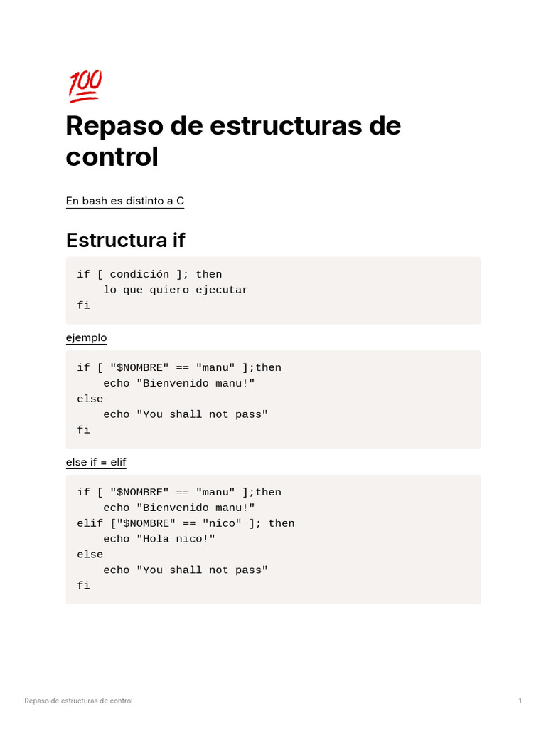 Repaso de Estructuras de Control | PDF | Flujo de control | Ingeniería ...