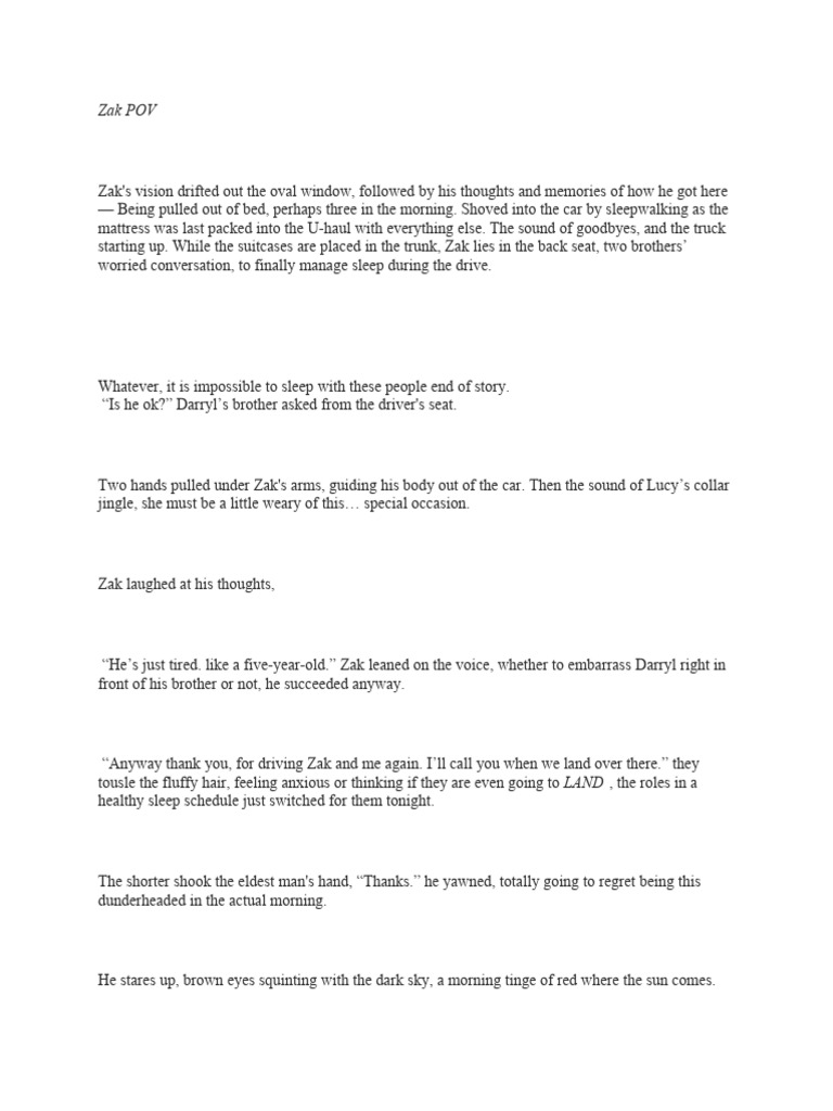Zak's Early Morning Travel Adventure | PDF