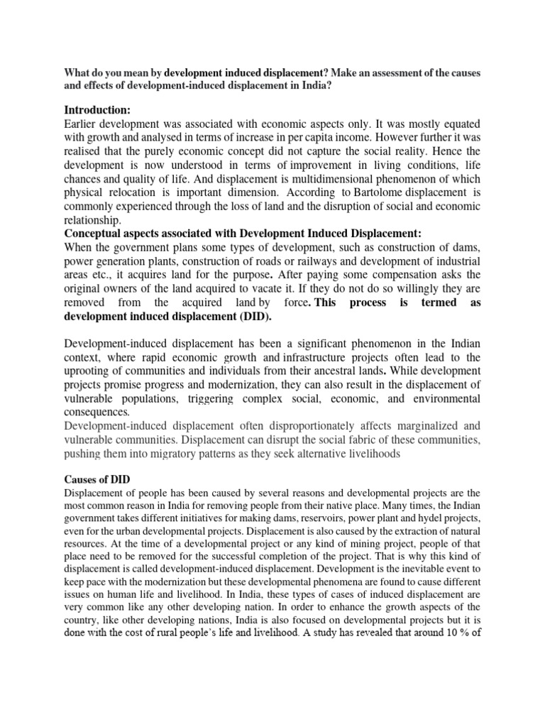Displacement | PDF | Infrastructure | Urbanization