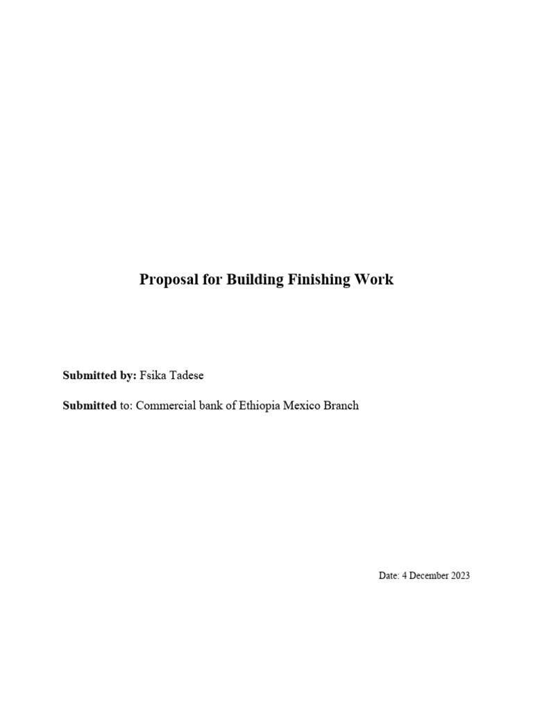 Building Finshing Work Proposal | PDF | General Contractor | Prices