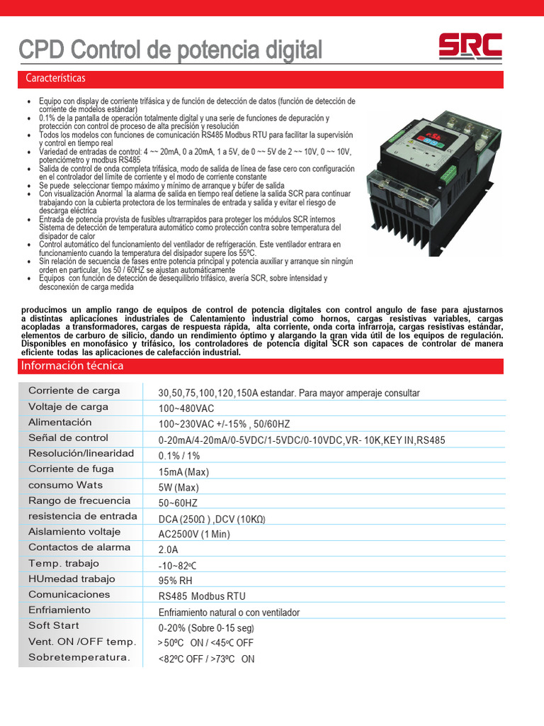 Control Potencia Digital SRC | PDF | Corriente eléctrica | Metrología