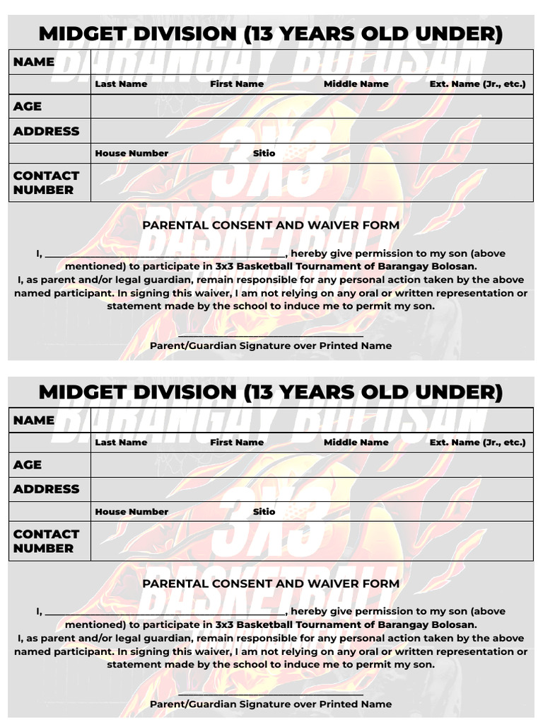 3x3 Entry Form | PDF | Sports & Recreation | Law