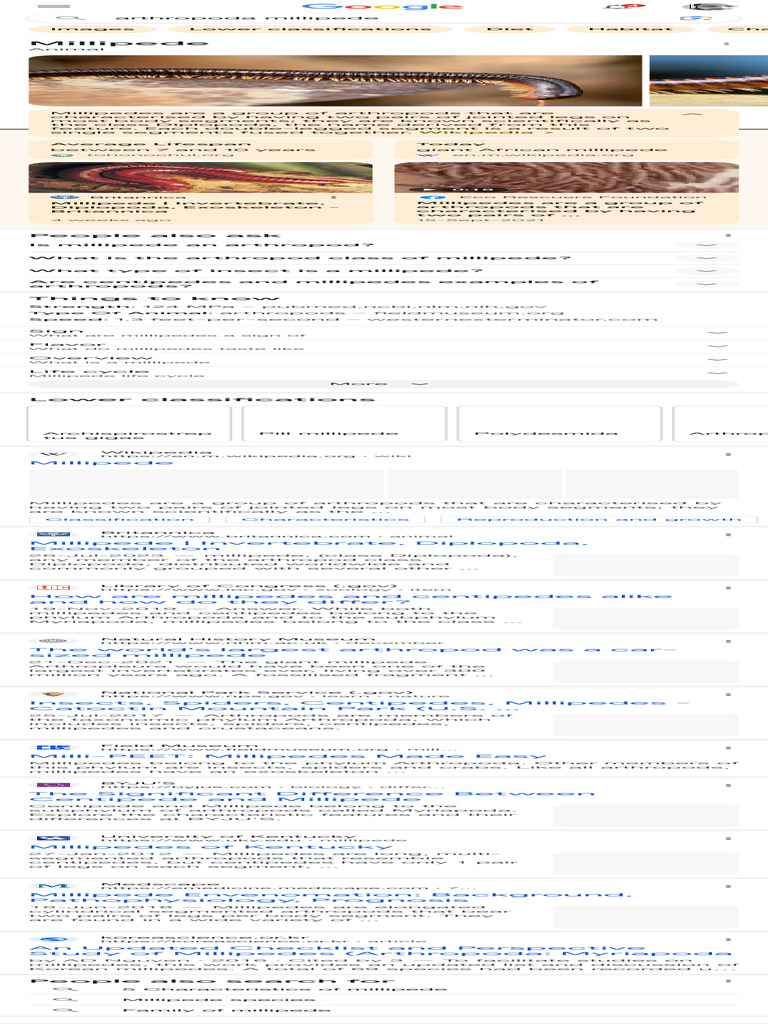Millipedes: Characteristics and Facts | PDF | Zoology | Arthropods