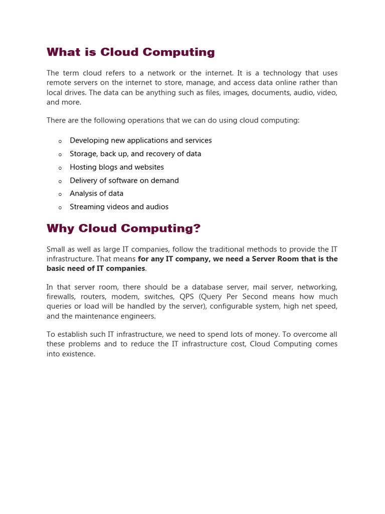 Introduction to Cloud Computing (1). | PDF | Cloud Computing | Virtualization