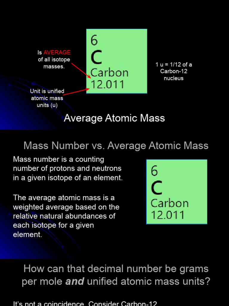 Average Atomic Mass | PDF | Isotope | Atoms
