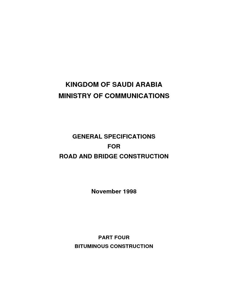 MoT Specs Bituminous Construction | PDF | Concrete | Road Surface