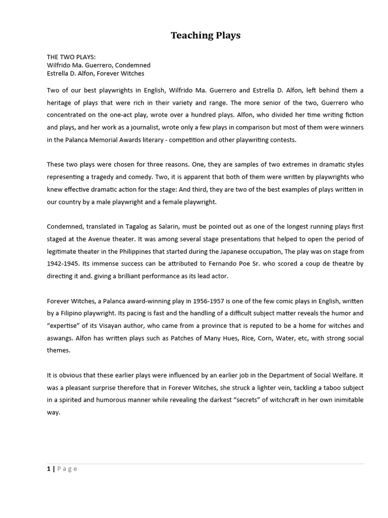 Teaching Plays | PDF | Theatre | Playwright