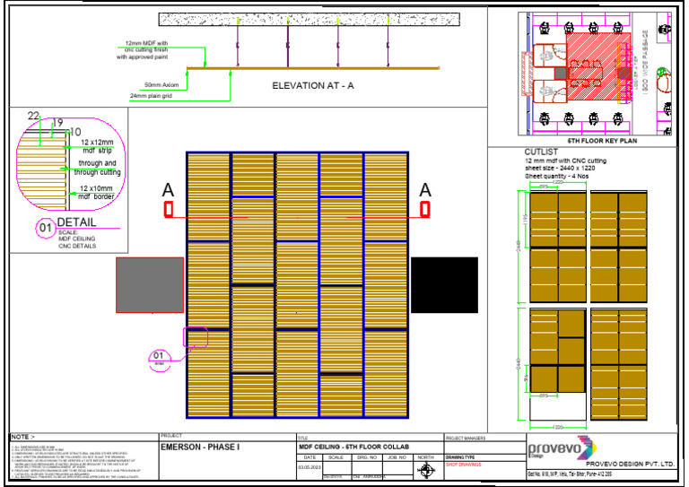 CNC MDF Ceiling Design Details | PDF