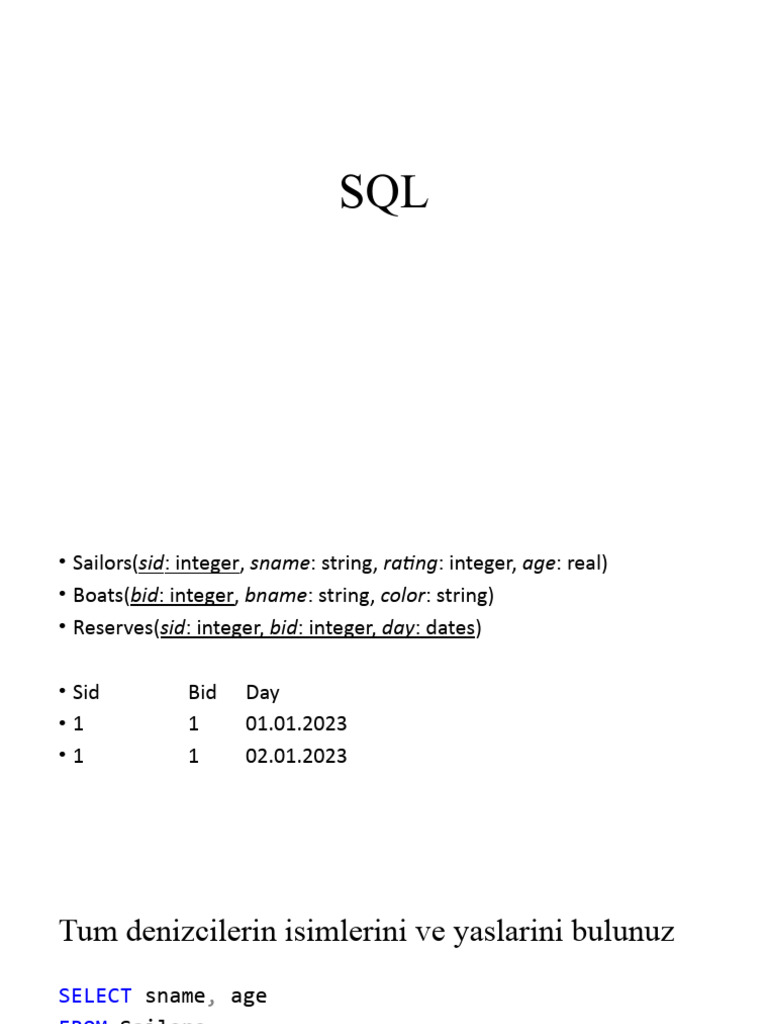 SQL Ornek | PDF