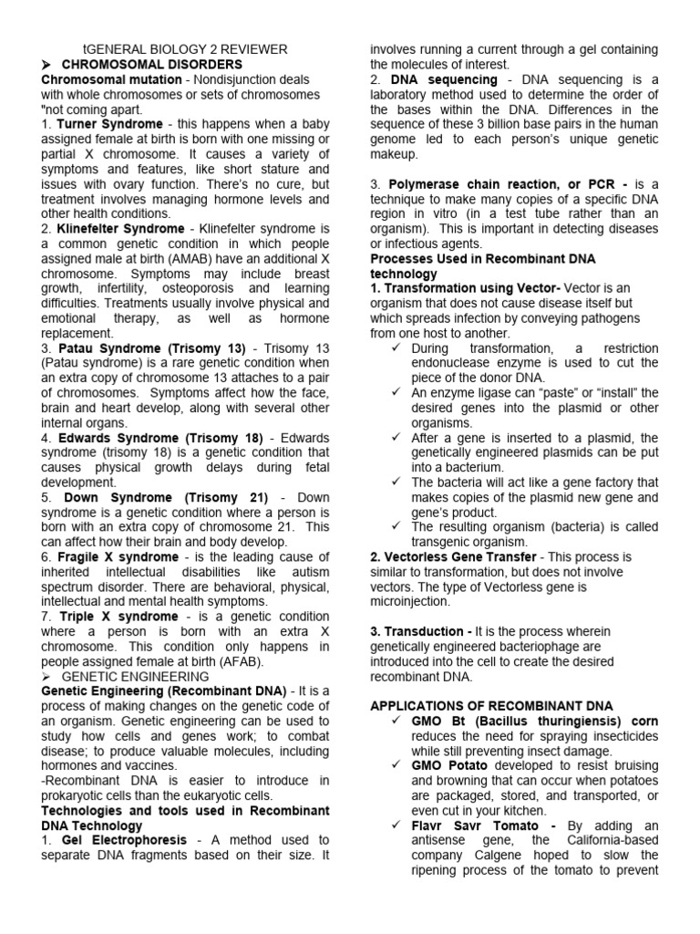 General Biology 2 4TH Quarter | PDF | Zygosity | Genetic Engineering